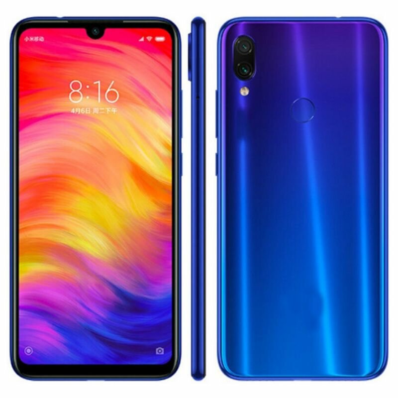 Xiaomi Смартфон Оригинальный смартфон Note 7 4гб 64гб глобальная версия napdragon 660AIE Android 48.0MP+5.0MP задней камеры 4G телефон Global 4/64 ГБ, Nano-SIM, синий