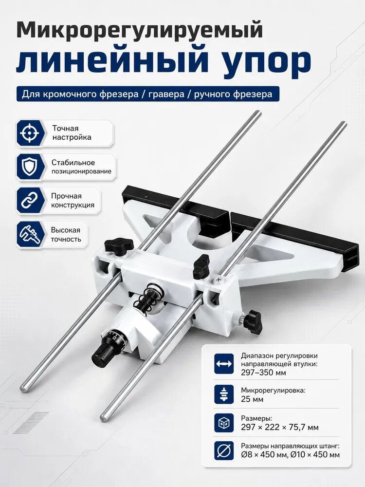 Параллельный упор TUOLUNDA для фрезера 65 мм (совместим с Makita RT0700C), база с микрорегулировкой 3D