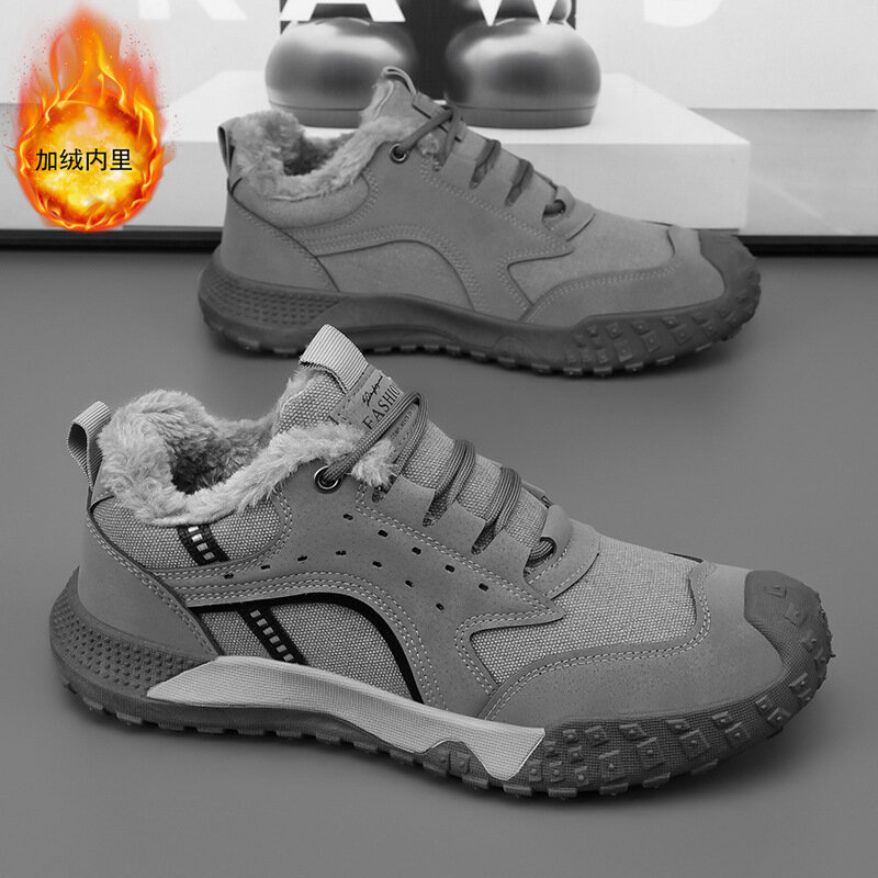 JYL Ботинки Мартин мужские Осень Ходьба Рост Дно толстое/Z08-1 cotton shoes-grey