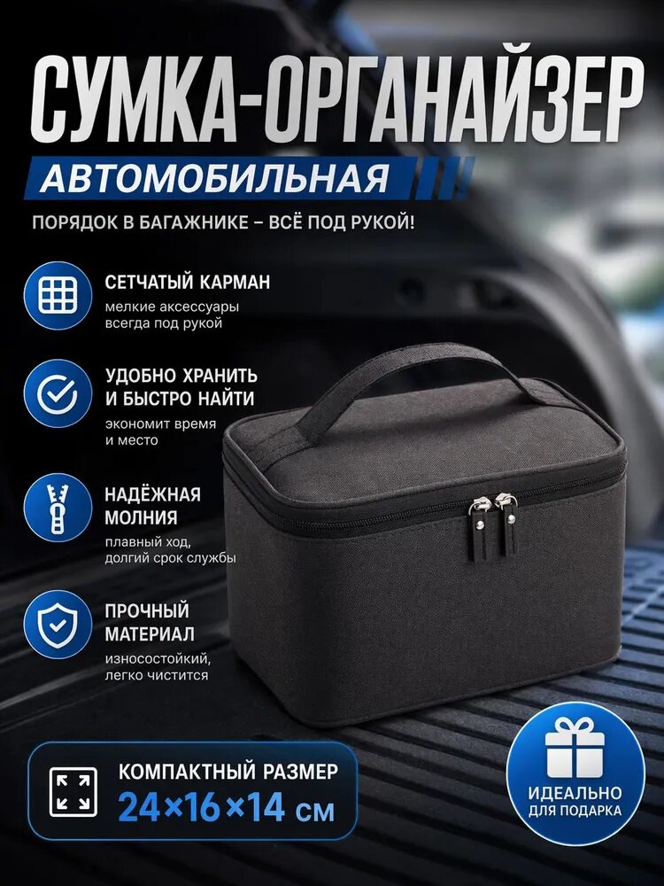 Чехол сумка органайзер для компрессора грузовых авто из оксфорда черный 240х160х140 мм