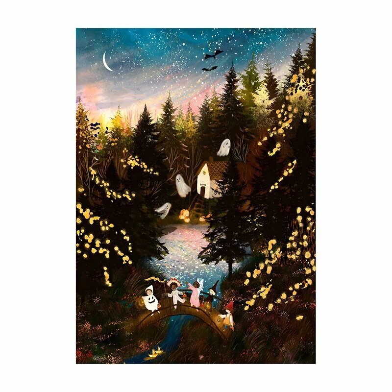 Холст с пейзажем осень-зима HALFLEMART CJ57142, 30x45cm Unframe