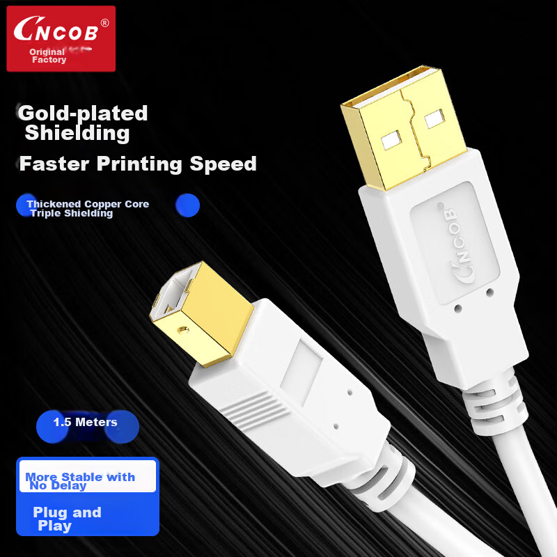 CNCOB USB 2.0 кабель для принтера 1,5 м золотое покрытие двойная экранировка квадратный разъем для HP Canon Epson