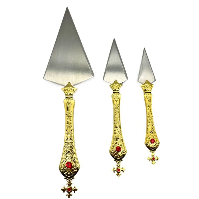 Крест православный металлический с красным, 3 шт.