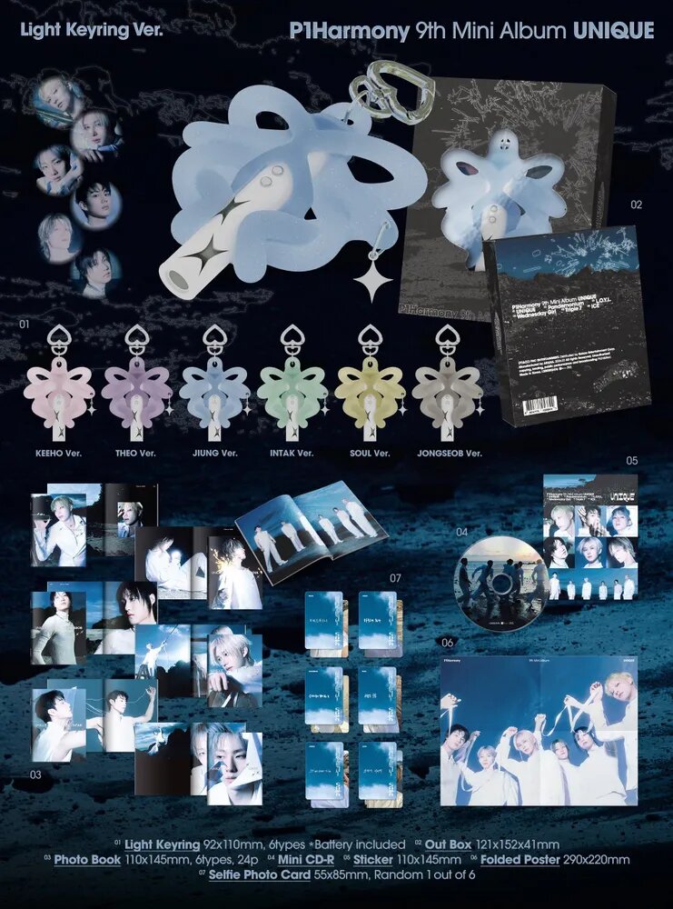 Альбомы P1Harmony - UNIQUE 9th Mini album, Южная Корея, К-поп, Blu-ray, Box Set — фото 1