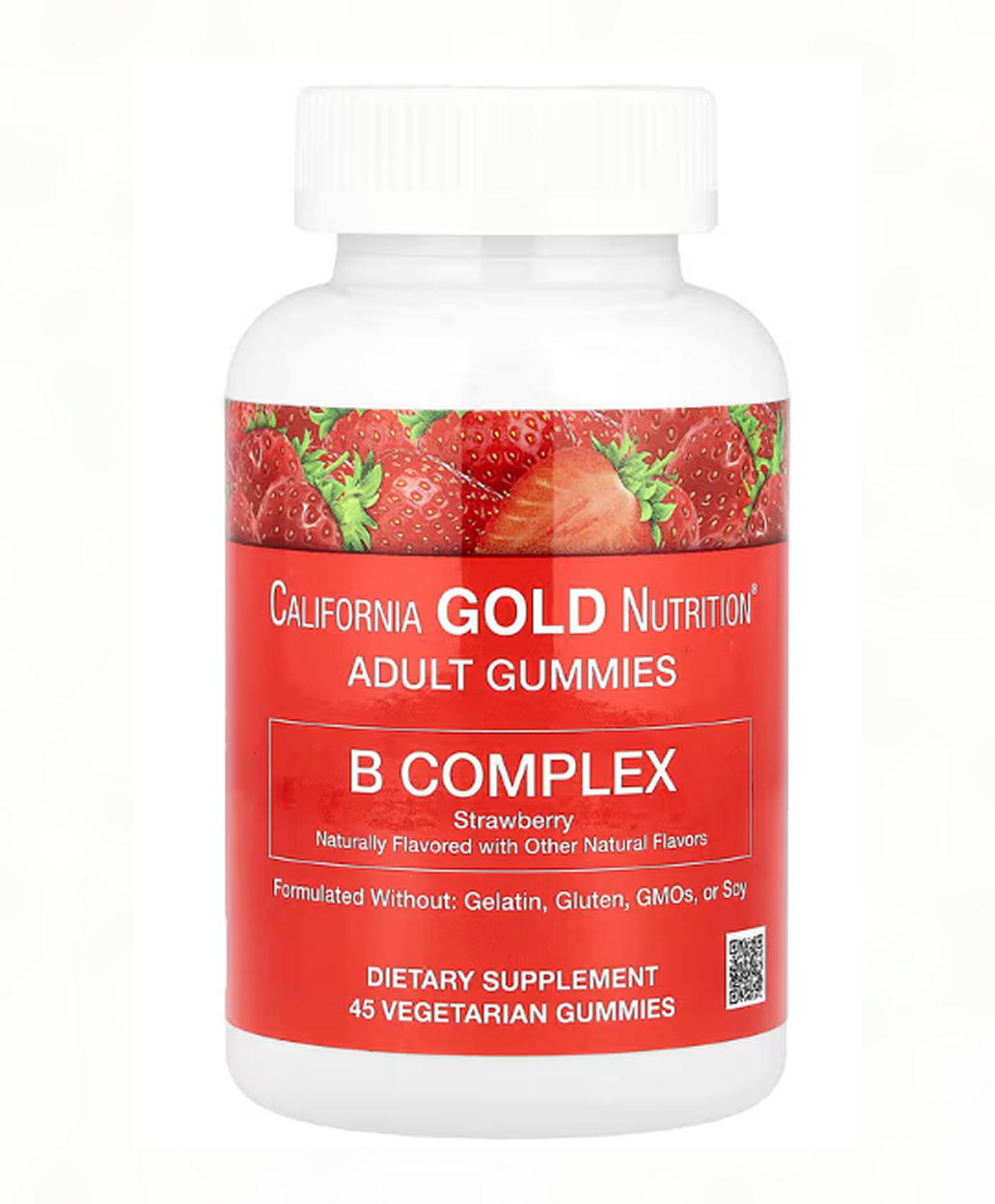 Капсулы California Gold Nutrition B Complex жев. со вкусом клубники, 45 шт.