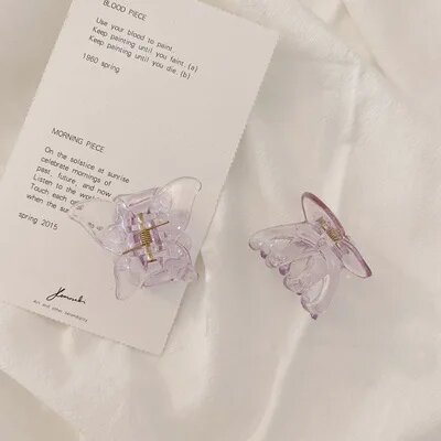Мини-заколка-бабочка из смолы для волос 1 purple butterfly