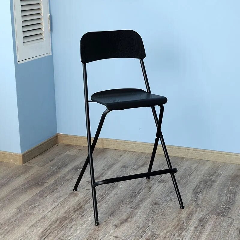Полубарный стул IKEA FRANKLIN складной со спинкой, черный, 1 шт.