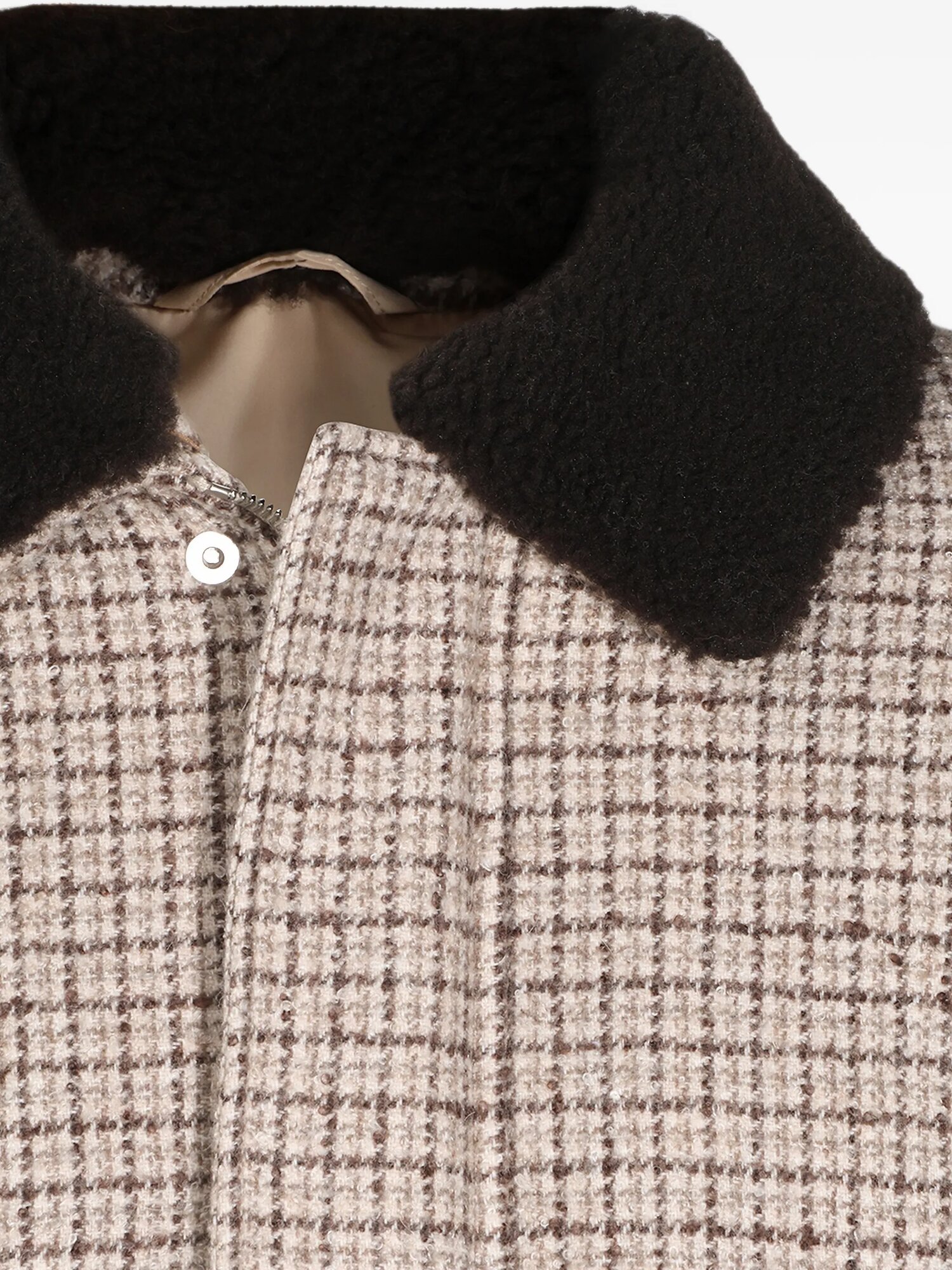 Куртка Eleventy Checked-pattern shearling-collar jacket, размер 52 — фото 1