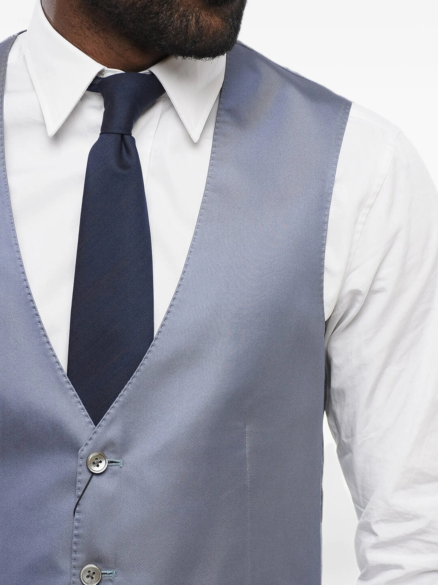 Жилет Corneliani Button-down silk waistcoat, размер 52, синий — фото 1