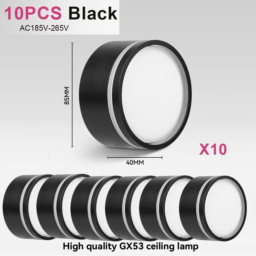 CANMEIJIA LED потолочный светильник GX53 белый/черный Черный, 10PCS Black GX53