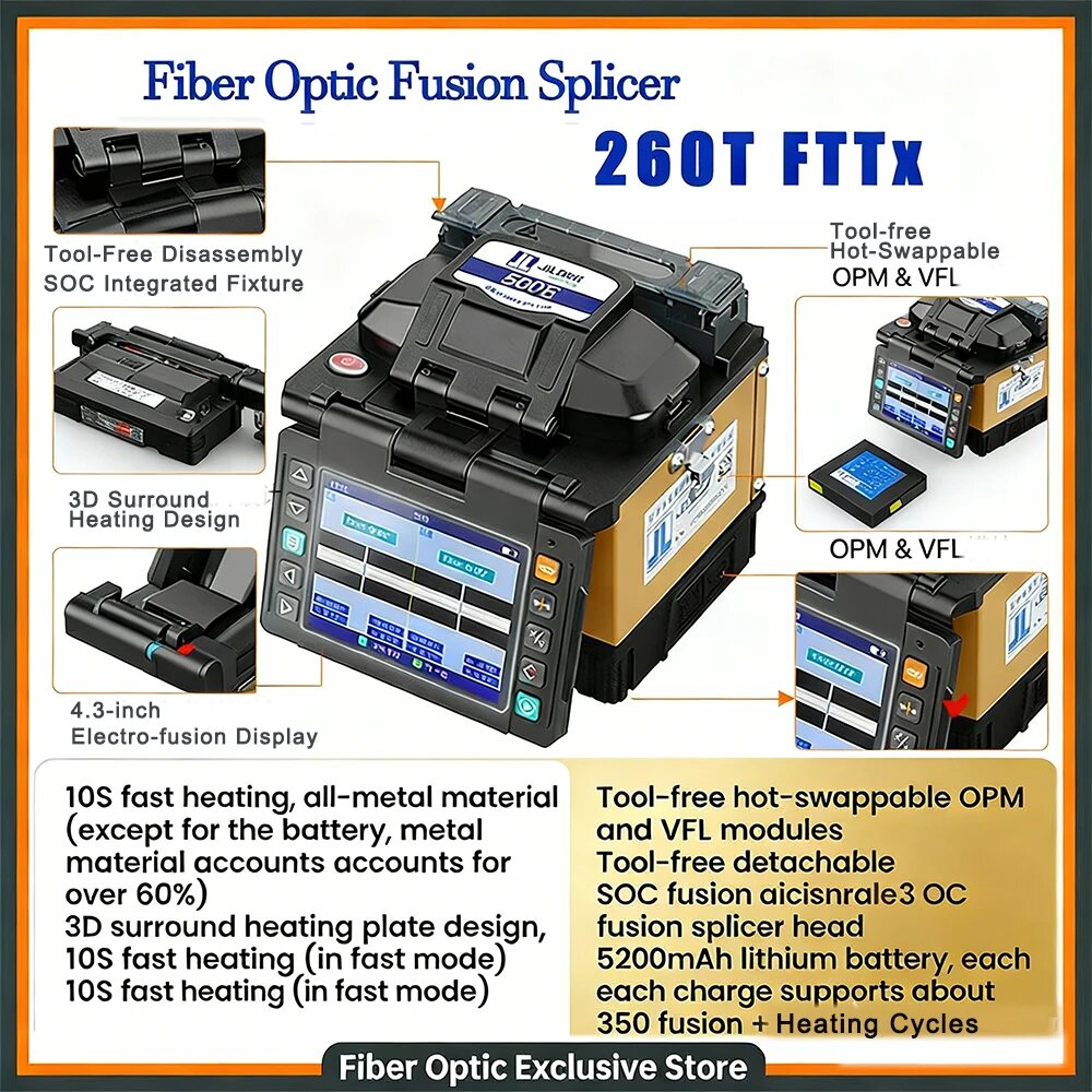 JILONG 260T-FTTx оптоволоконный сварщик
