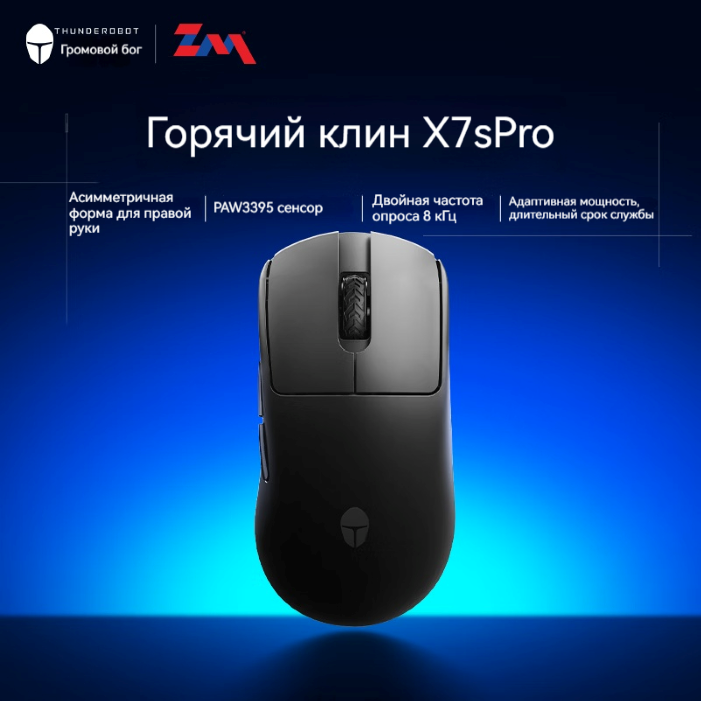 ThundeRobot Blazing Blade X7s Pro Игровая мышь поддерживает двухрежимное подключение 2,4G/проводной DPI40000 IPS750