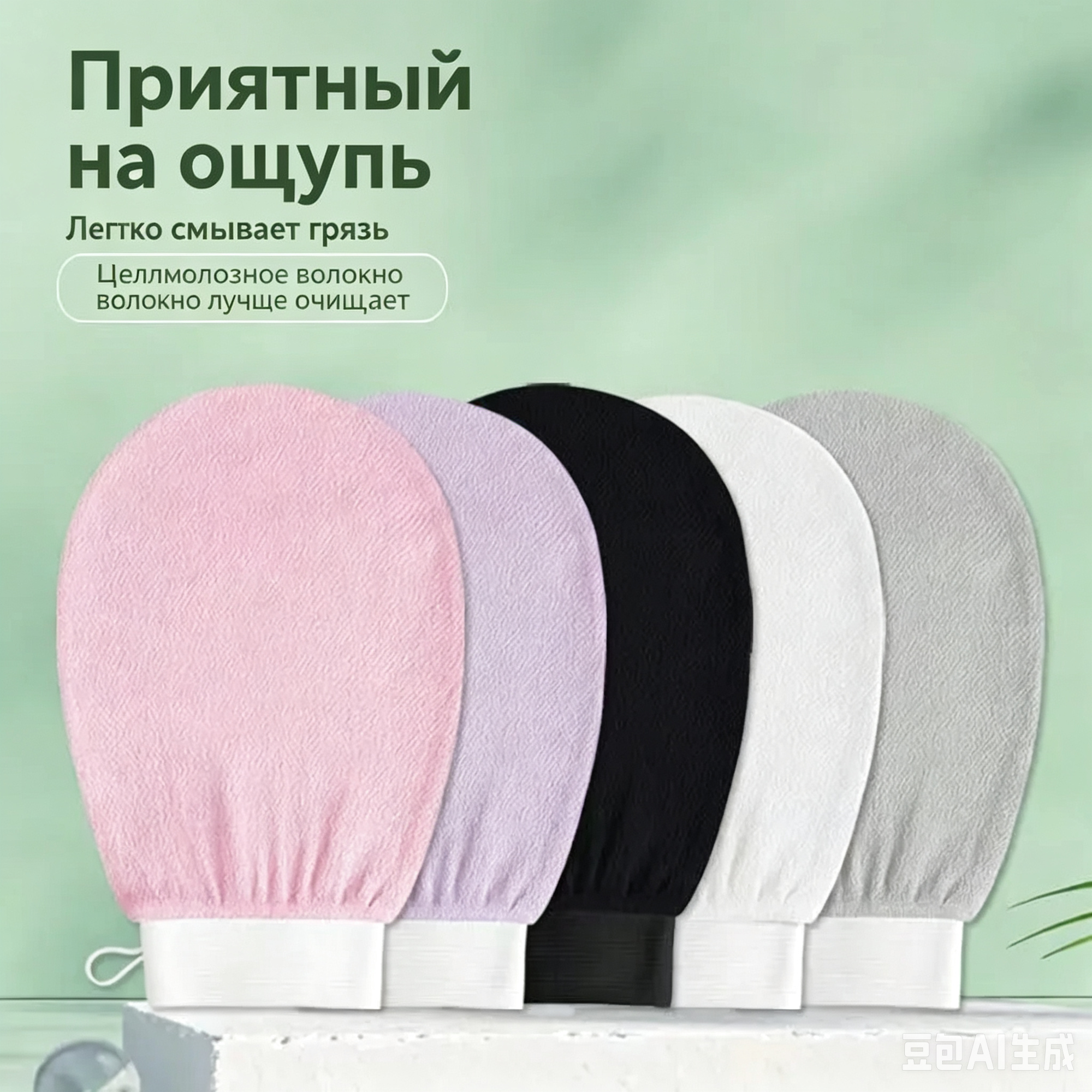 Мочалка-перчатка для тела с эффектом лаванды, рукавица для смывания грязи при купании