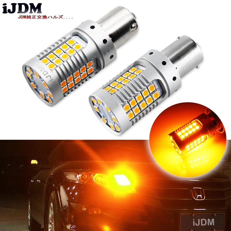 IJDM Car 1156 LED No Hyper Flash Янтарно-желтый 3030 LED 7506 P21W BA15S Светодиодные лампы для автомобильных указателей поворота, Canbus без ошибок