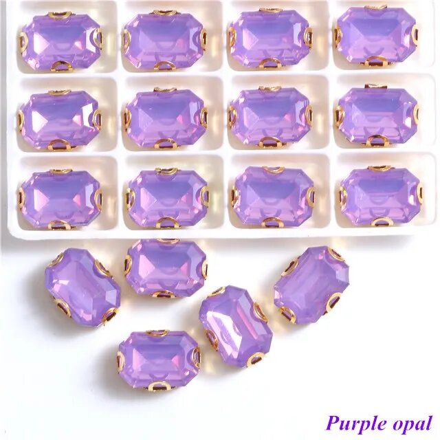 Стразы горного хрусталя из смолы Mid-July 10x14 мм Purple opal