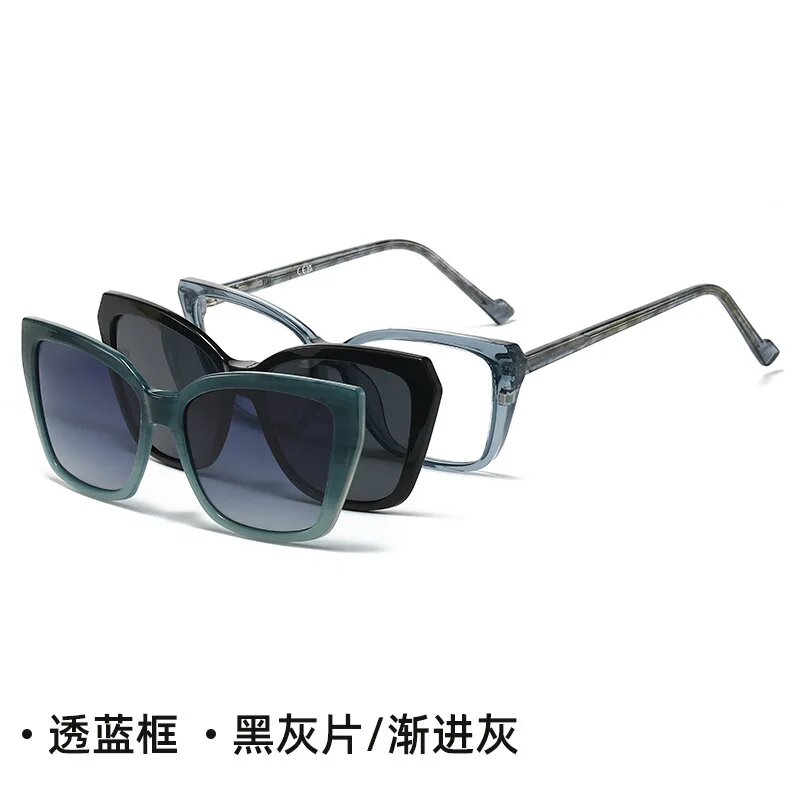 Glocco TR90 Поляризованные солнцезащитные очки, C4Clear blue, Custom Prescription