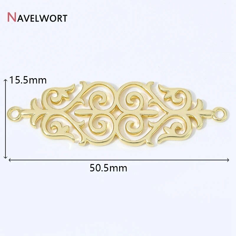 NAVELWORT Золотые позолоченные латунные шармы для бижутерии 3 pieces, 18K gold plated