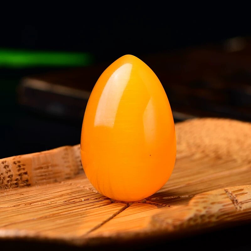 Камень кошачий глаз сырые кристаллы яйцевидная подвеска, желтый цвет DIY драгоценный камень аксессуар для детей