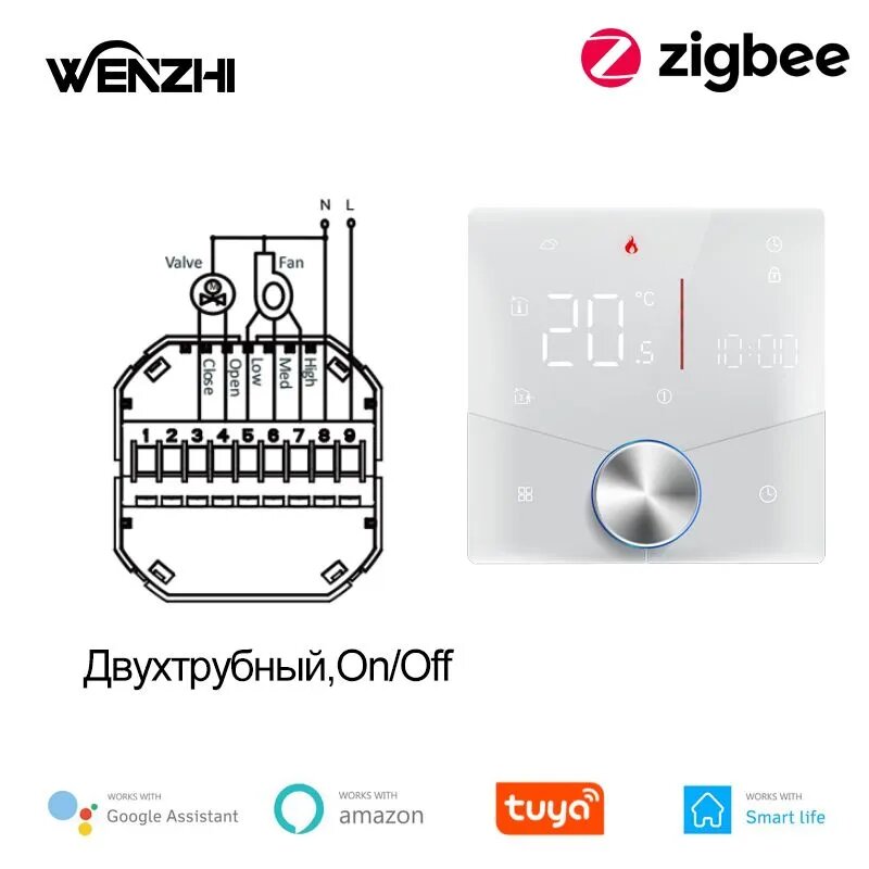 WENZHI Терморегулятор, термостат Для кондиционеров, Для водопровода, белый матовый