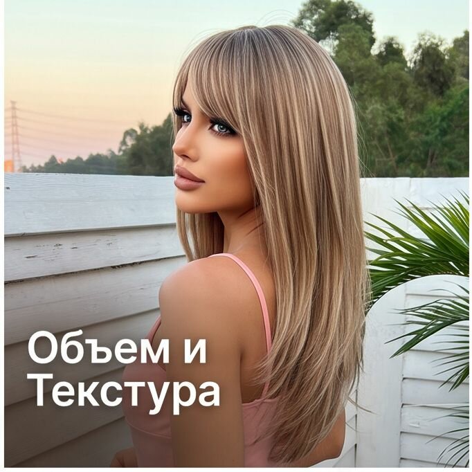 Стильный женский парик длинные прямые волосы, естественный блеск, удобный на каждый день