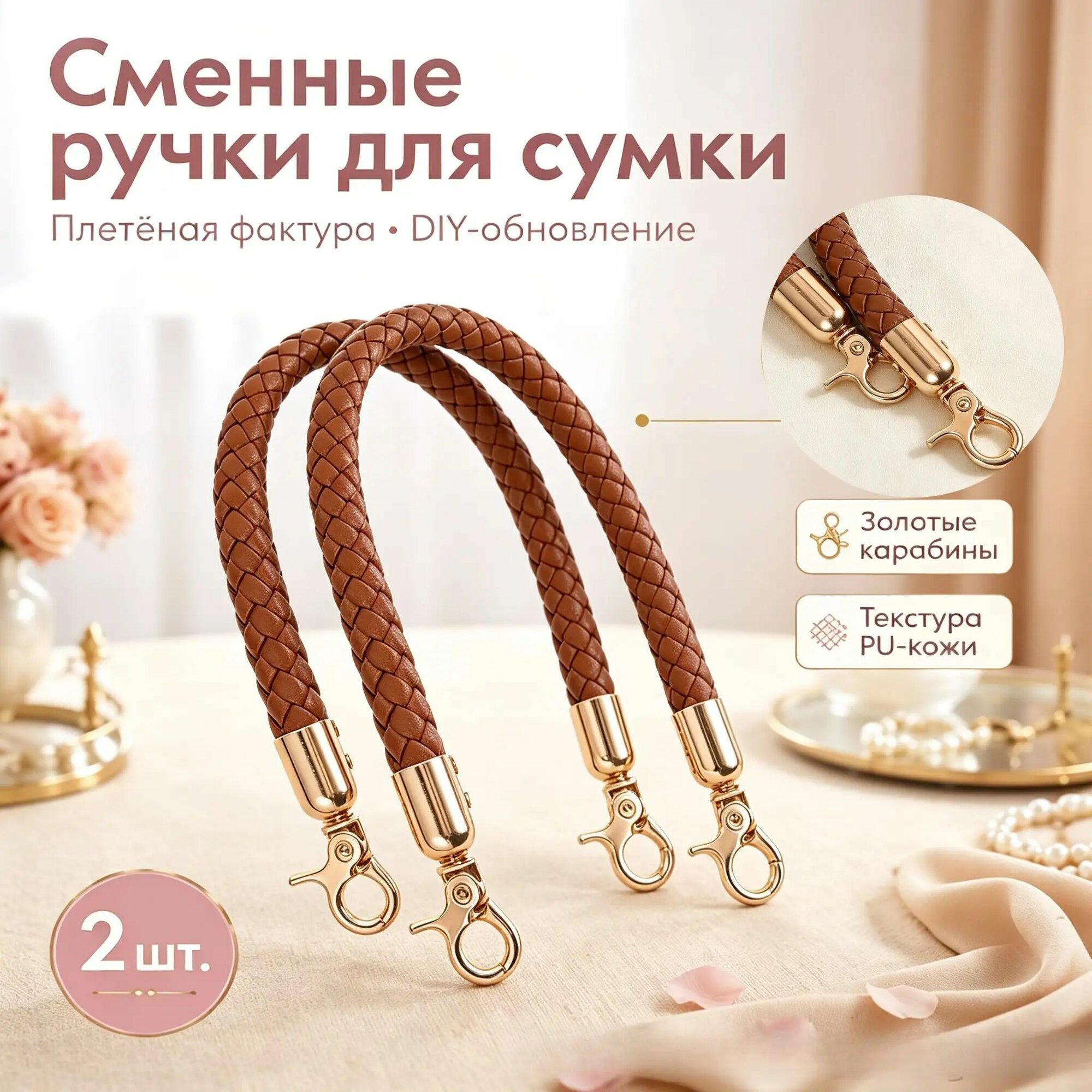 Эксклюзивные замковые ручки для сумок из натуральной кожи DIY, 2 штуки, габариты 31.00X2.00X1.50 см