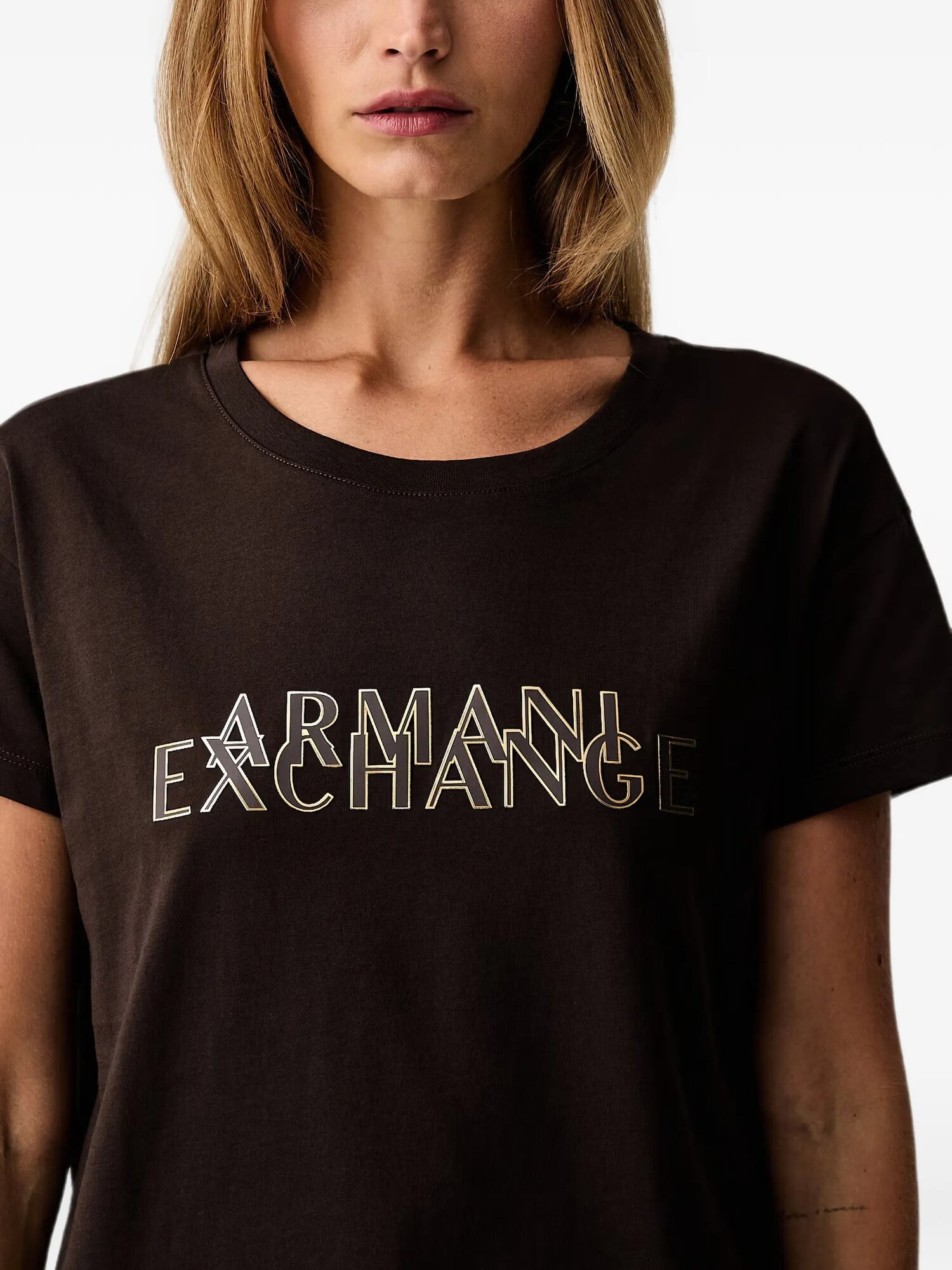 Футболка Armani Exchange, размер 44, brown — фото 1