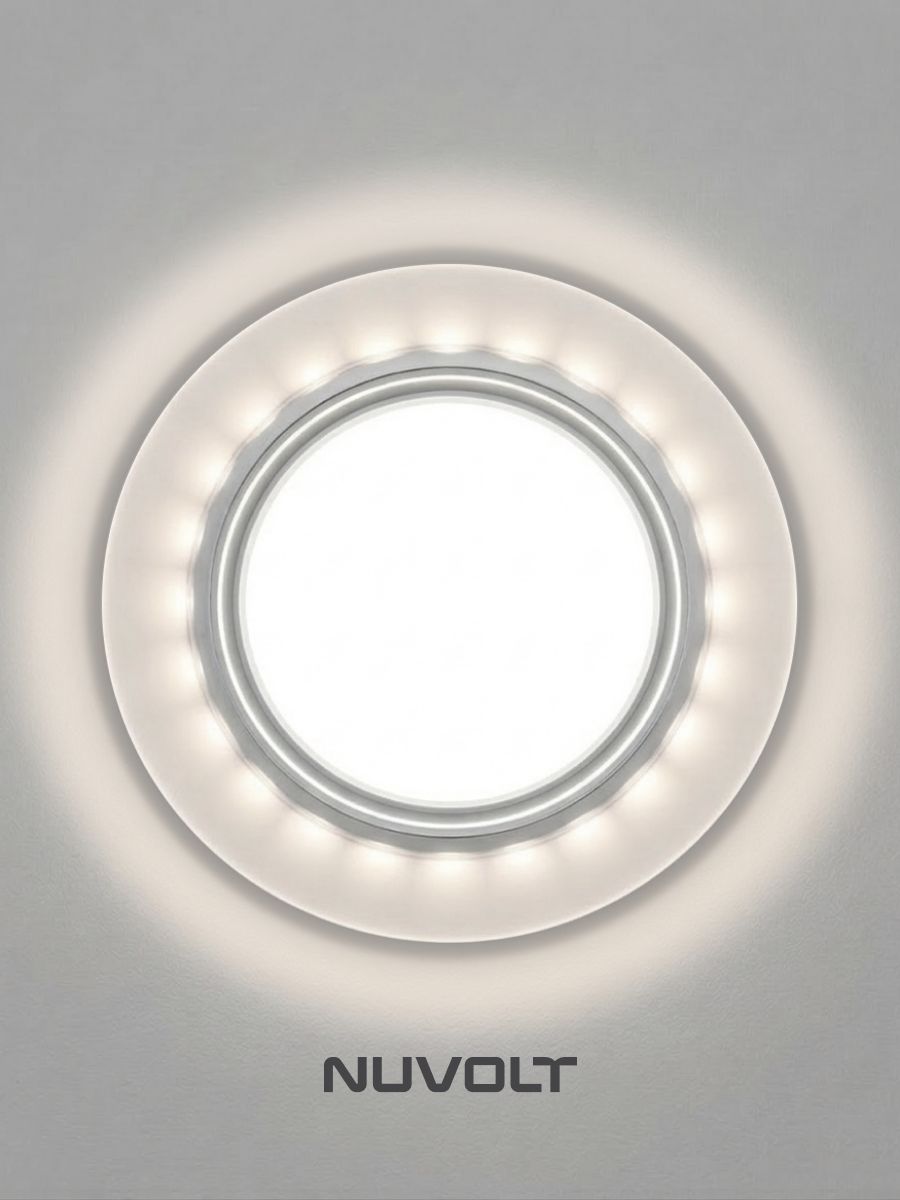 Светильник потолочный встраиваемый цоколь GX53 с Led подсветкой NUVOLT серия Graf/Граф