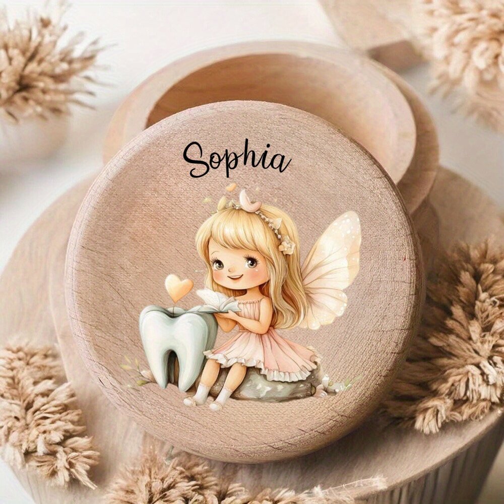 Деревянная именная коробка для хранения молочных зубов, локонов волос и пуповины, с именем на заказ, стиль jk2814.7, подарок на крестины, день рождения, День отца, памятная коробка