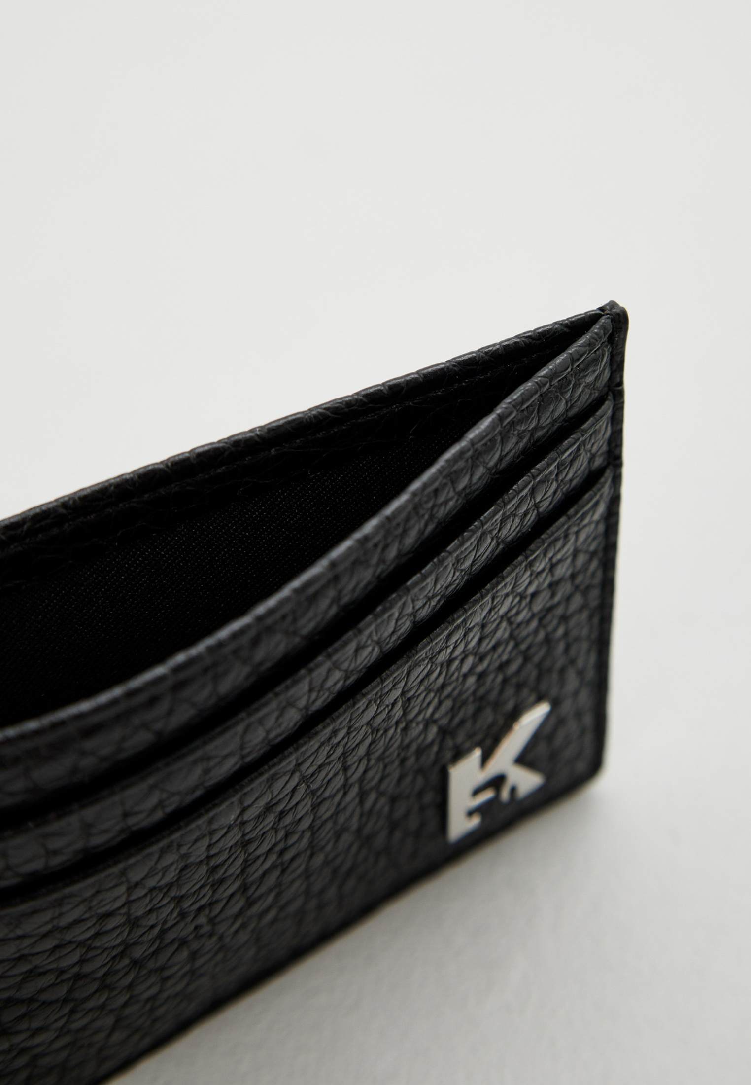 Картхолдер KARL LAGERFELD JEANS, фактура зернистая, матовая, черный — фото 1