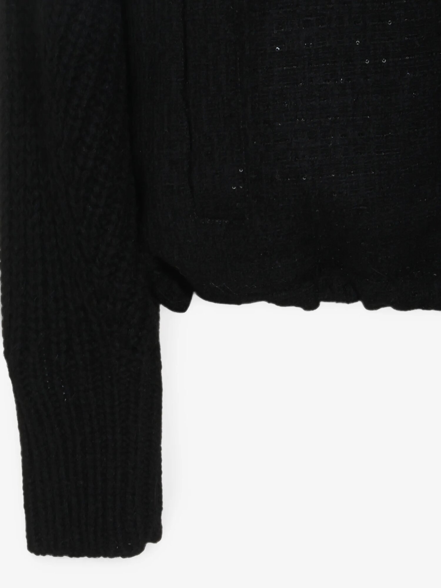 Куртка FABIANA FILIPPI Sequin-embellished ribbed-knit jacket, размер 40, черный — фото 1