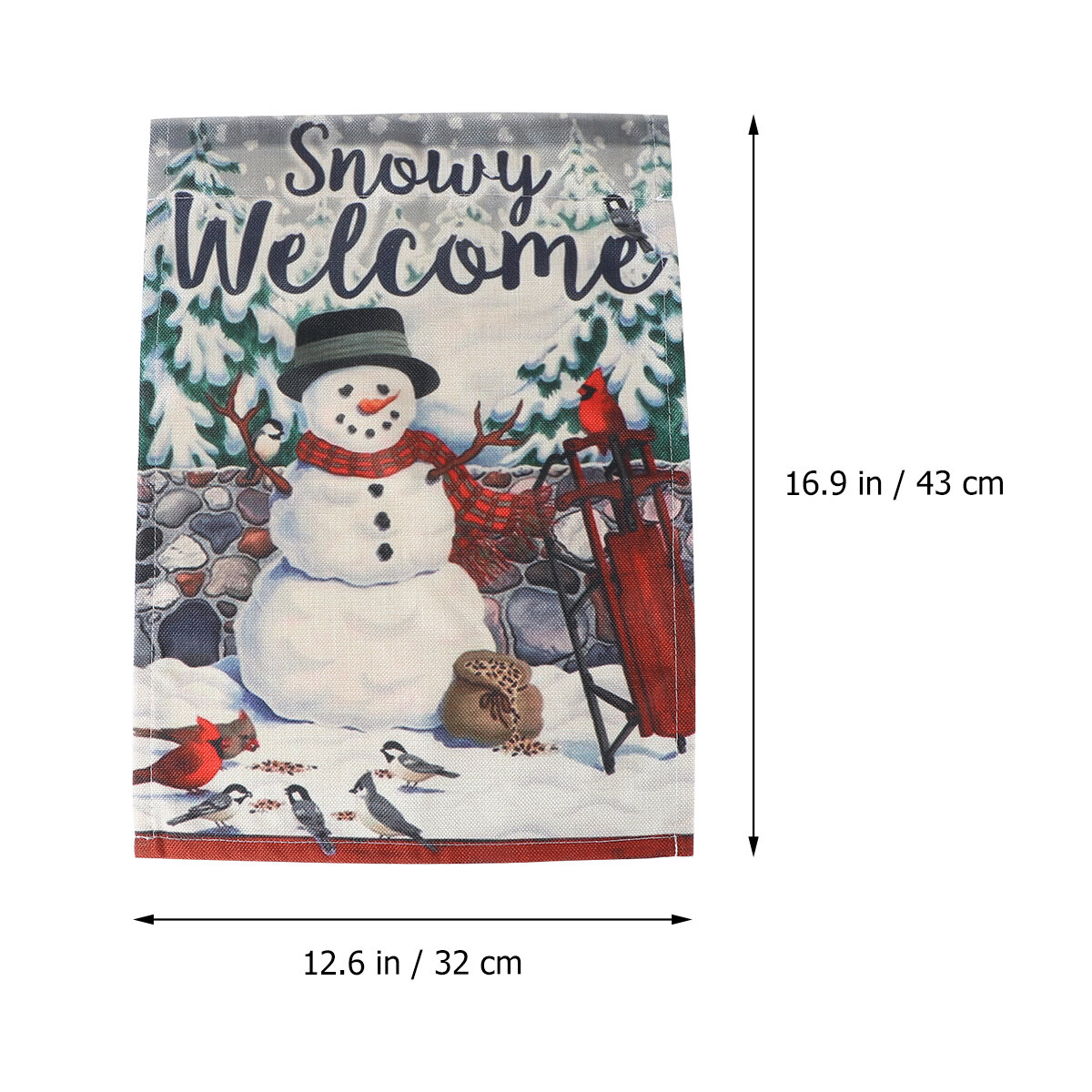 Садовый Флаг Из Льна С Узором Снеговика Для Украшения Дома И Сада 45x30cm