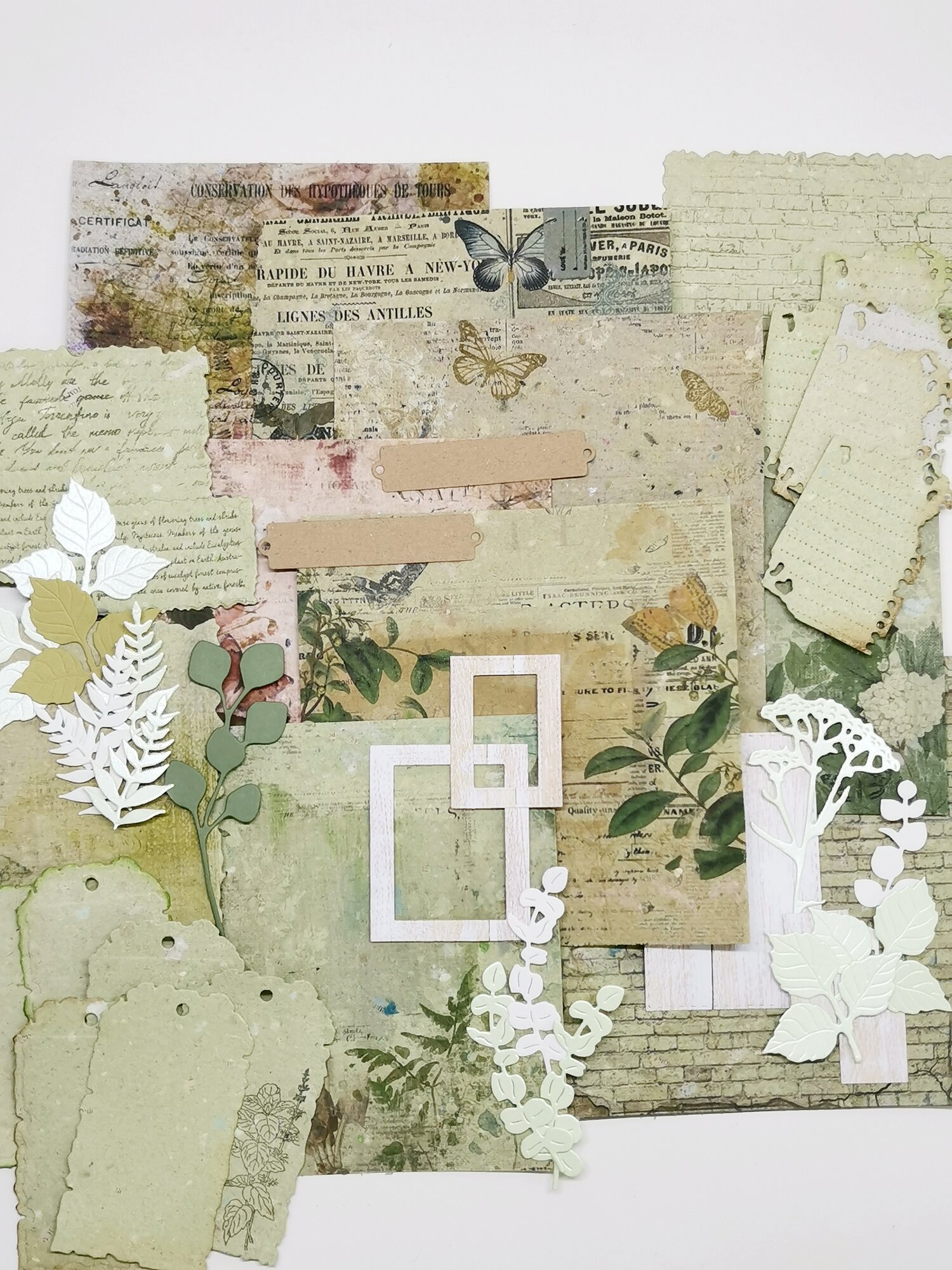 Набор бумаги ручного отлива и вырубка для творчества (45 элементов)