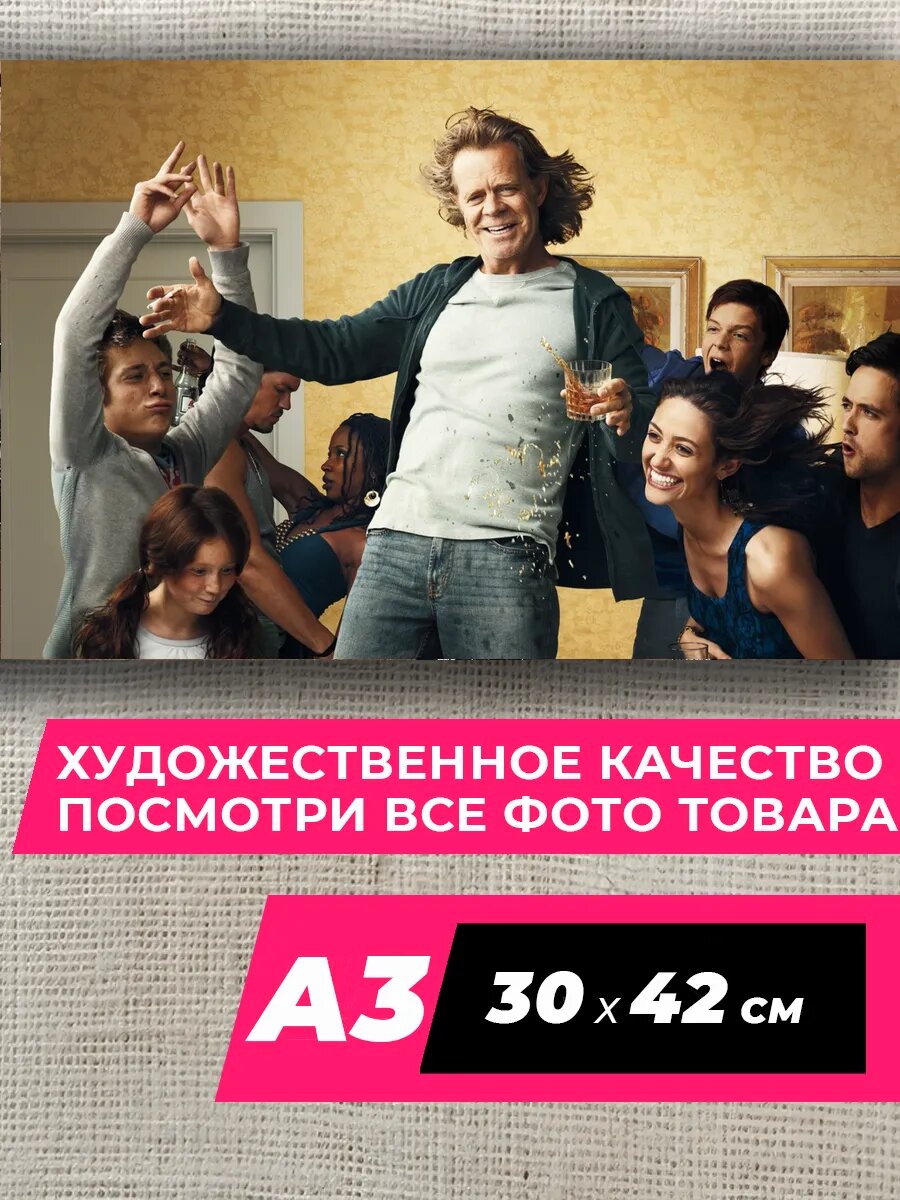 Постер Бесстыжие на стену 40 Shameless A3, матовая фотобумага премиум качества