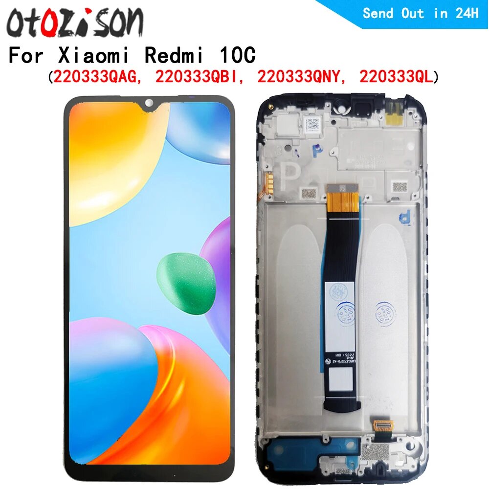 Для Xiaomi Redmi 10C ЖК-дисплей для Redmi 10C 220333QAG 220333QBI 220333QNY ЖК-дисплей с цифровым преобразователем сенсорного экрана с рамкой в сборе Lcd No Frame