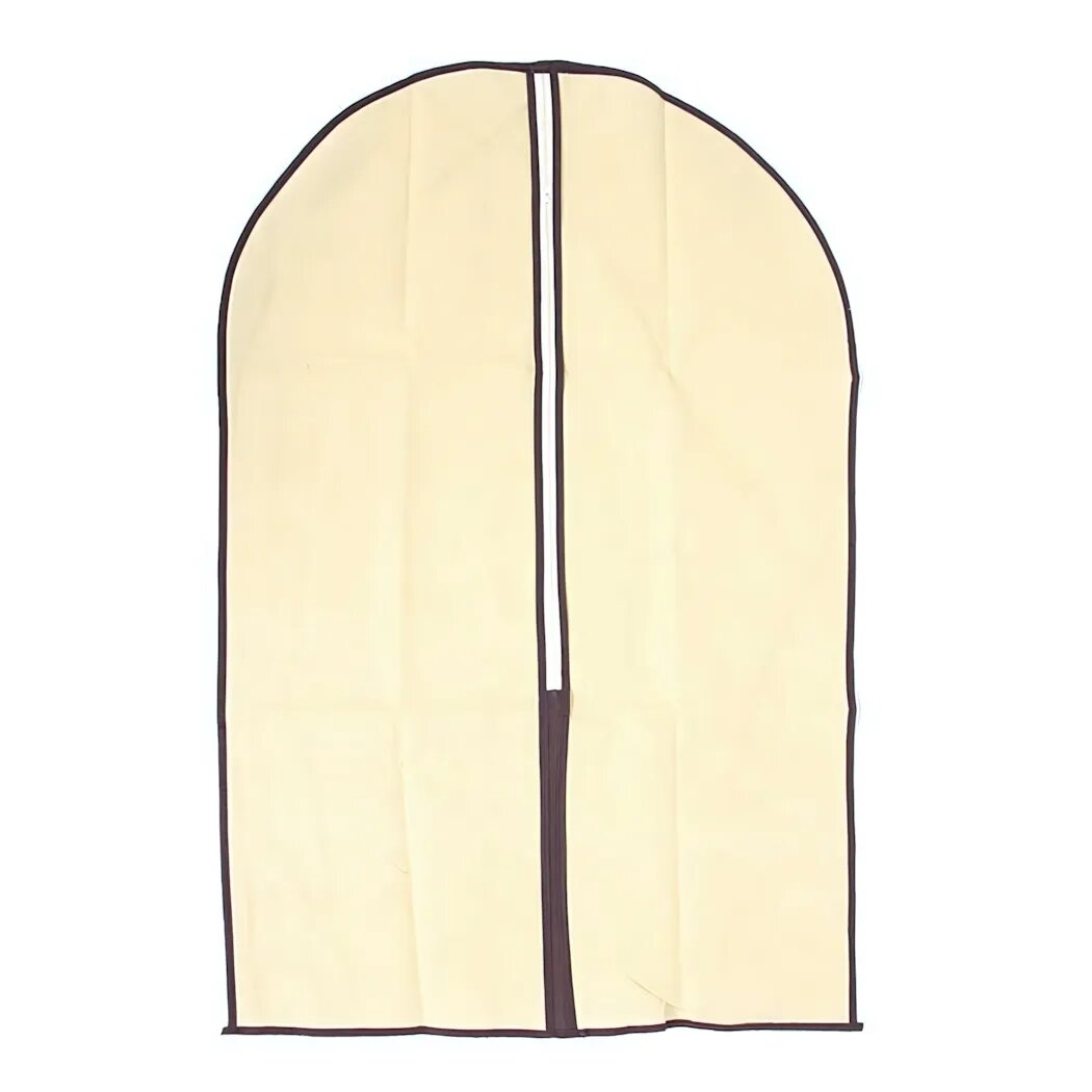 Чехол для одежды «Селфи» 60х90 см, спанбонд, защита от пыли, бежевый с коричневой окантовкой