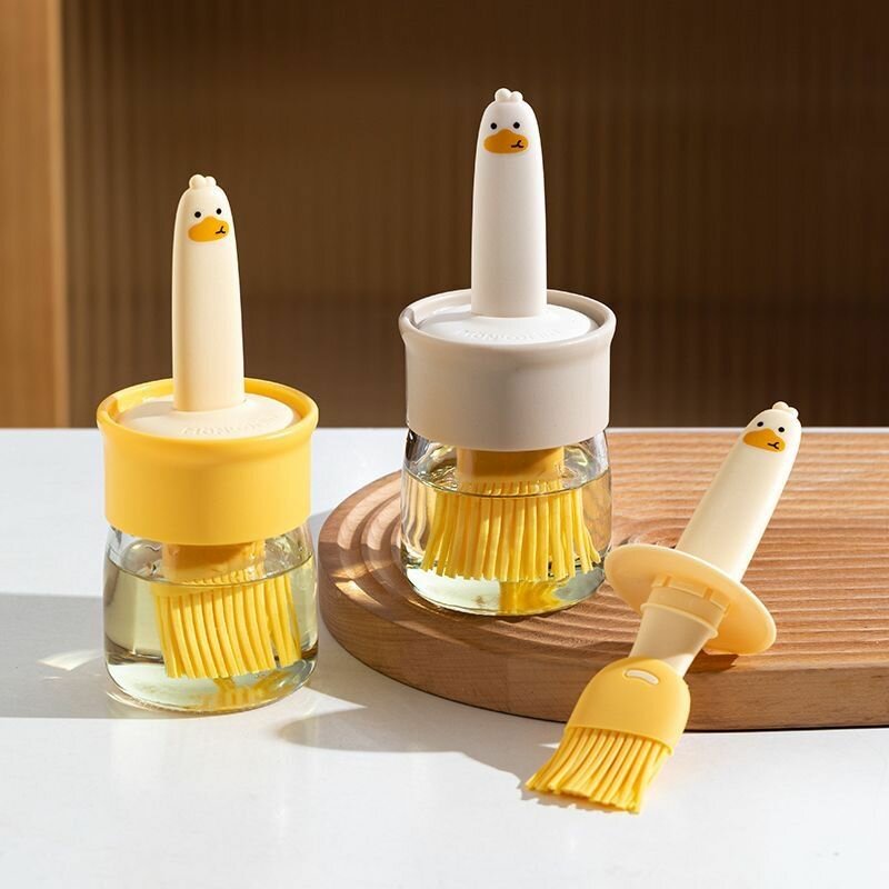 Кисть кулинарная кисточка силиконовая для масла с емкостью, 17 см х 7 см, 1 предм.