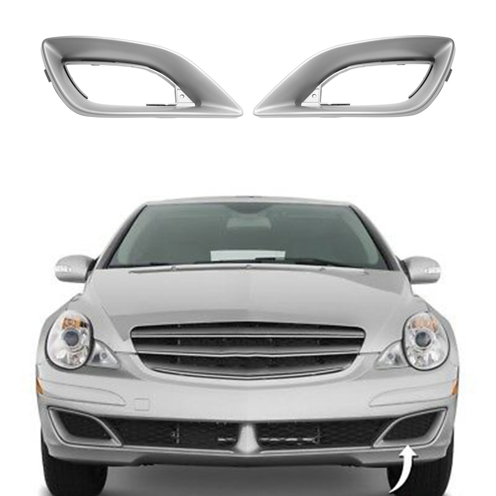 Комплект накладок на передние противотуманные фары MyPads Y464104 птф для Mercedes-Benz W251 2006/07/08/09/10гг, арт. I500174285A2