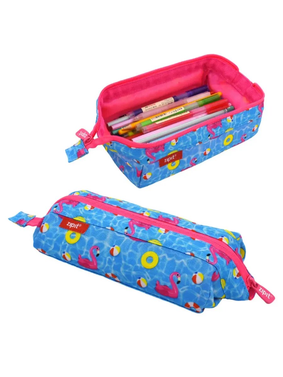 Пенал Zipit-Большая вместимость, детство бассейн-пудра