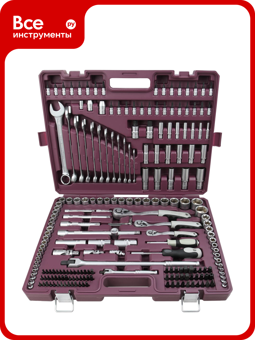 Набор инструмента универсальный Thorvik TS217 1/4, 3/8, 1/2DR, 217 предметов, хранения