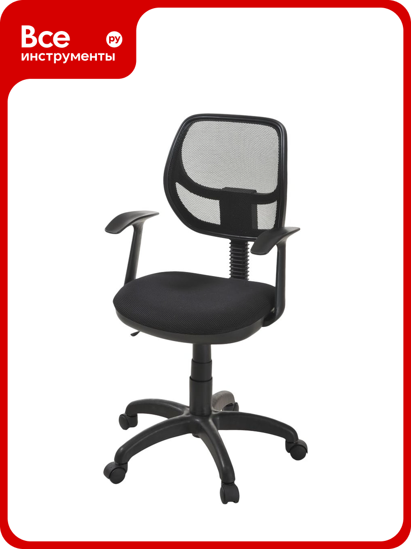 Кресло Фабрикант мебельная ткань ТК-1 (черный), ткань S №11 черный, ПВМ, PL 600, Т-подлокотник, ролик ст. Степ кресло 4610018461166