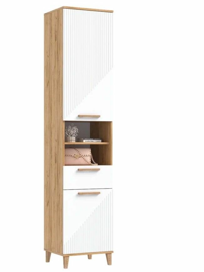 Ирис пенал открытый 45 см. Браш Вайт, Дуб Крафт