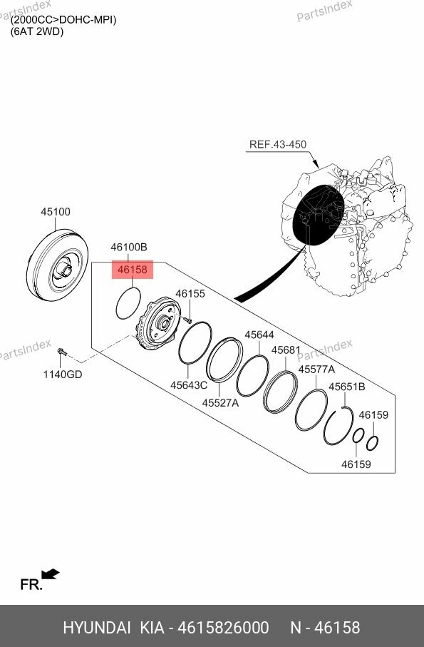 Уплотнительное кольцо системы охлаждения, HYUNDAI/KIA/MOBIS 4615826000
