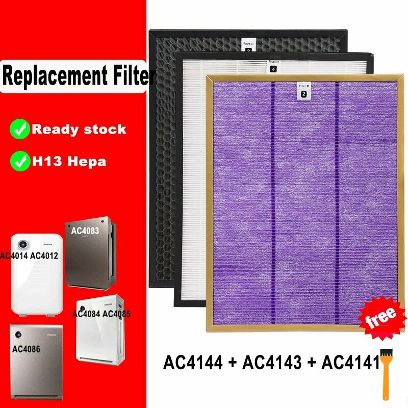 Очиститель воздуха Комплект из 3х фильтров соответствует AC4141, AC4143, AC4144 для воздухоочистителей Philips AC4014 , AC4083, AC4084, AC4085, AC4086