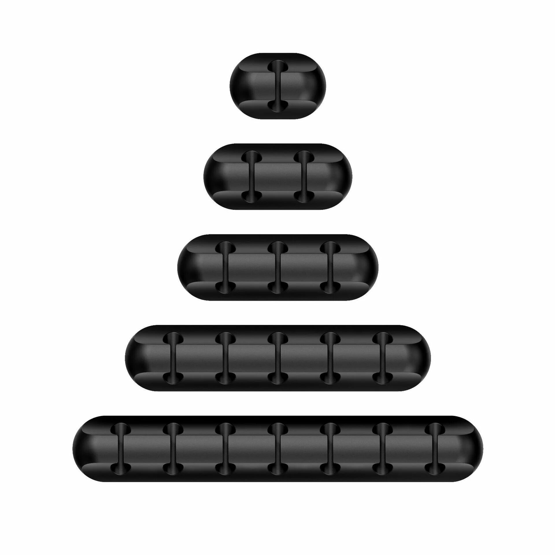 Силиконовые зажимы для кабелей, 1set Black