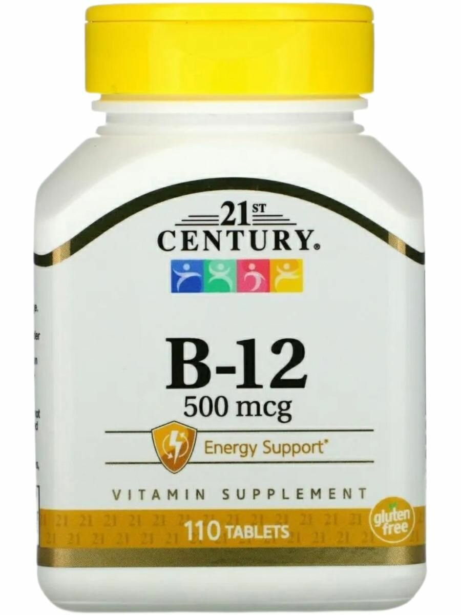 21st Century, Vitamin B12, Витамин B12, 500 мкг - 110 таблеток