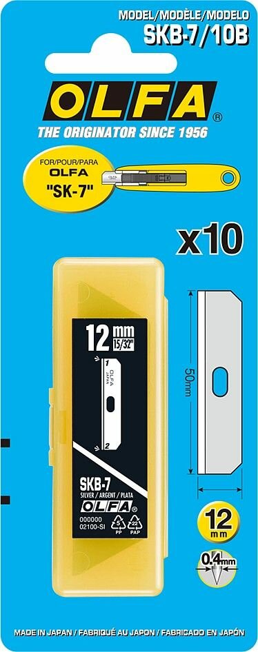 Лезвие специальное OLFA 12 мм, для ножа, арт. OL-SKB-7/10B