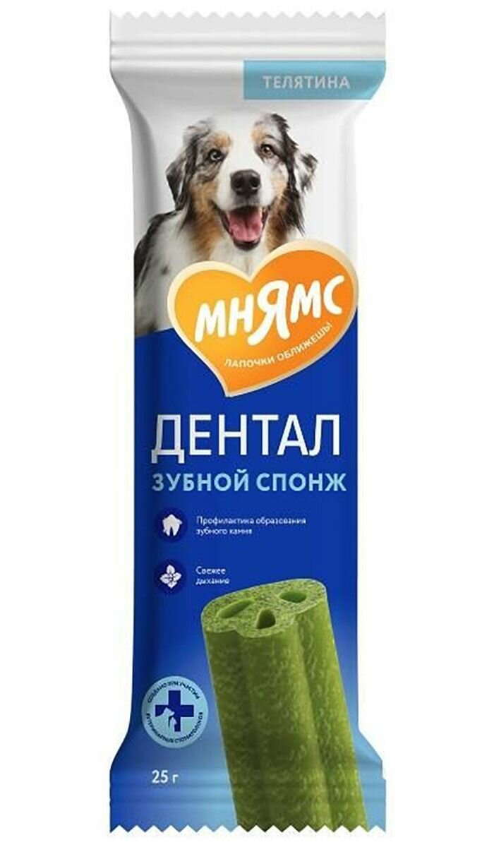 Лакомство Мнямс Dental для собак зубные спонжи с эвкалиптом, 25 гр