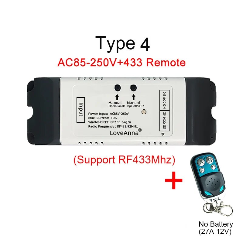 2-канальный модуль переключателя Wi-Fi, контроллер двигателя для вращающихся раздвижных дверей, 12 В, 24 В, 32 В постоянного тока, 220 В переменного тока