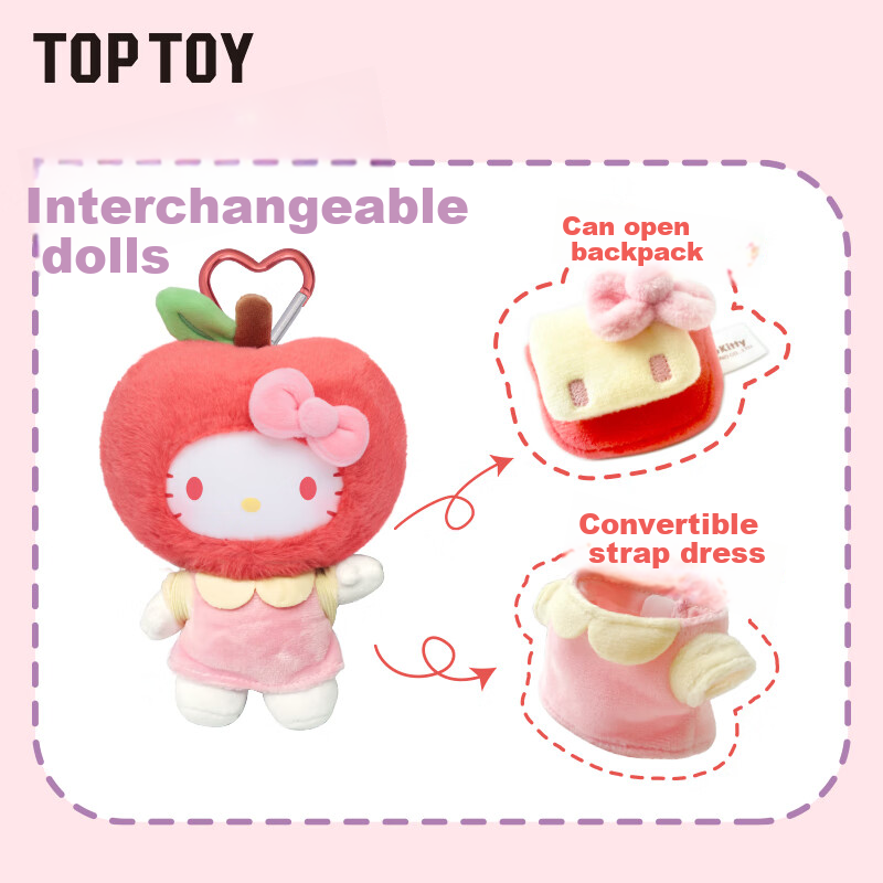 TOP TOY Sanrio Hello Kitty Fruit Fragrance Paradise Series Blind Box Plush Toy Birthday Gift for Girls - Single Box