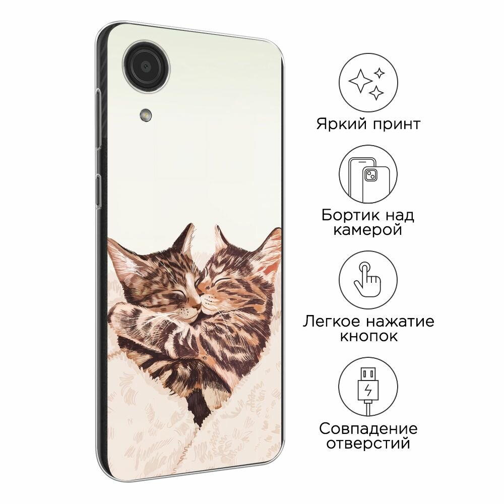Чехол на Samsung Galaxy A03 Core / Самсунг Галакси А03 Core с принтом "Влюбленные котейки - 14 февраля" — фото 1
